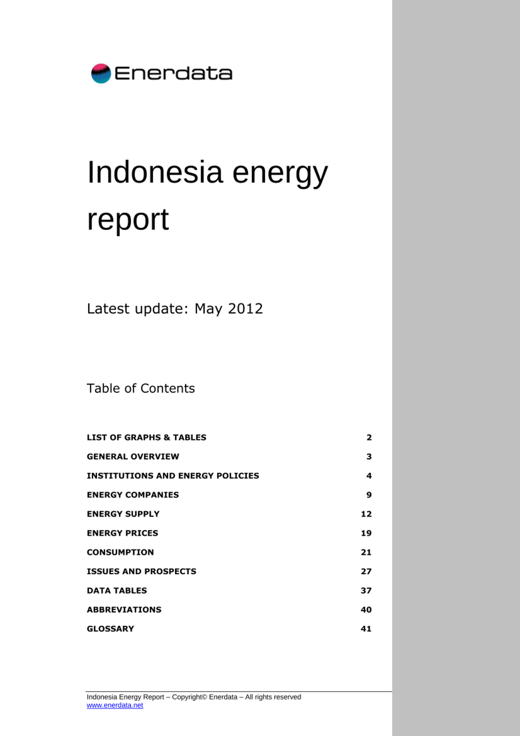 Indonesia Energy Report, June 2012