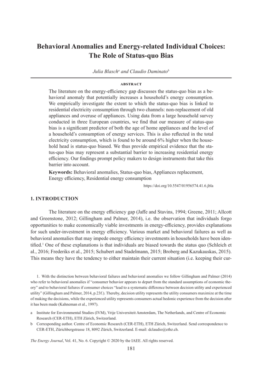 Behavioral Anomalies and Energy-related Individual Choices The Role of ...