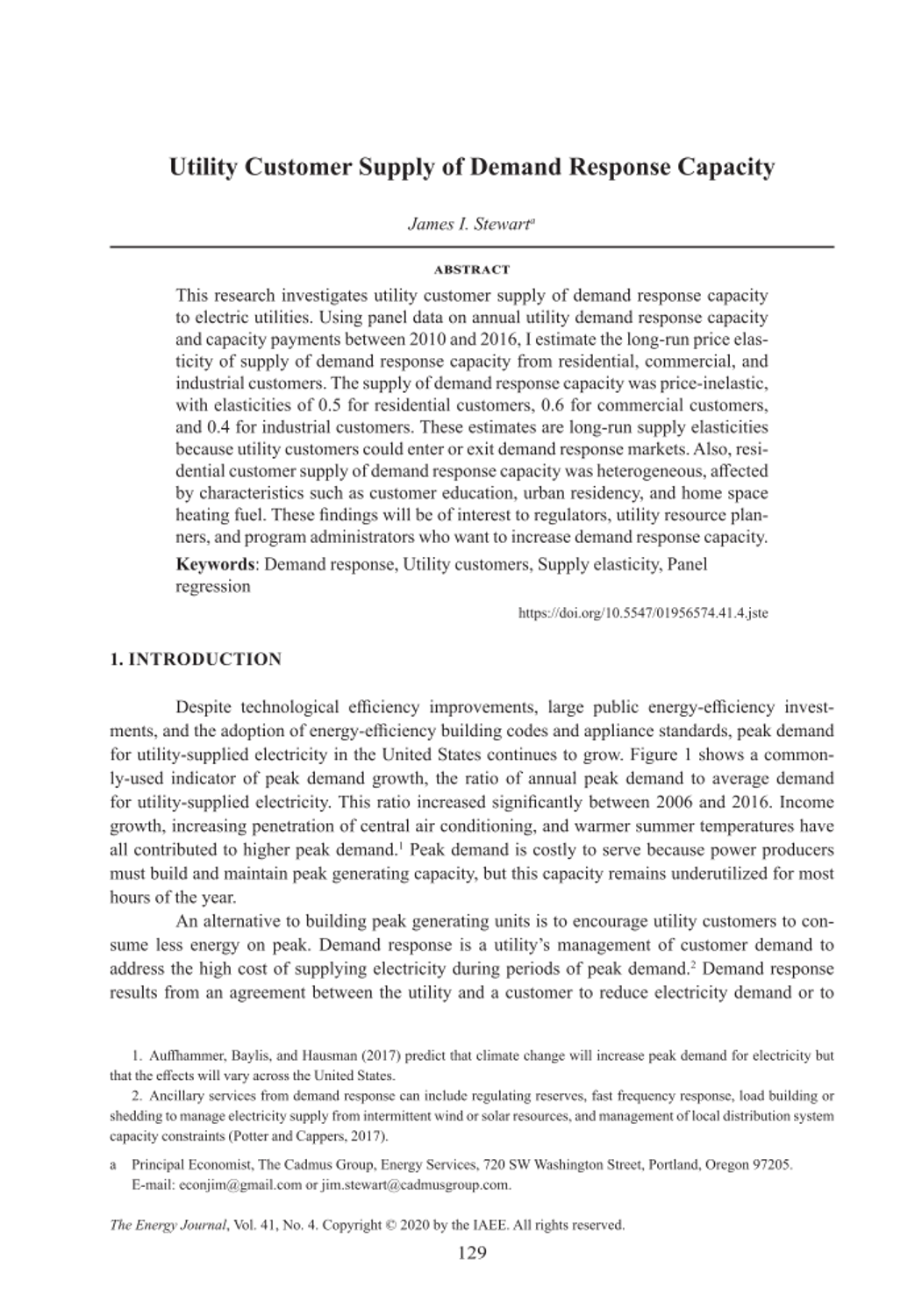 06 Utility Customer Supply of Demand Response Capacity