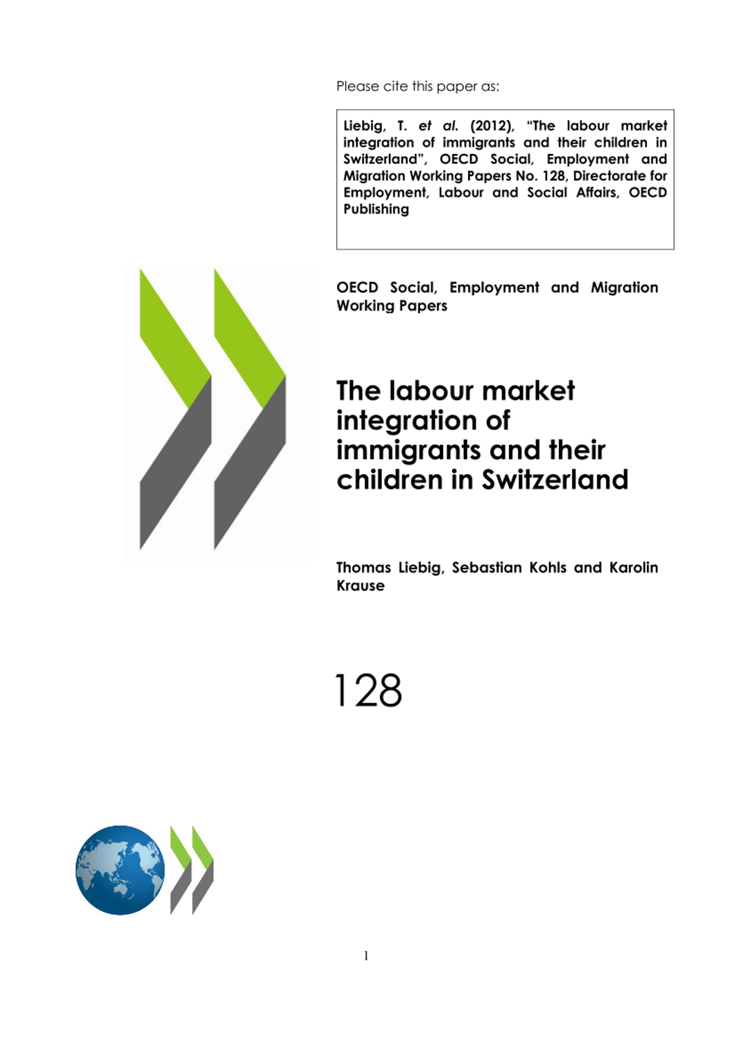 (The) Labour market integration of immigrants and their children in ...