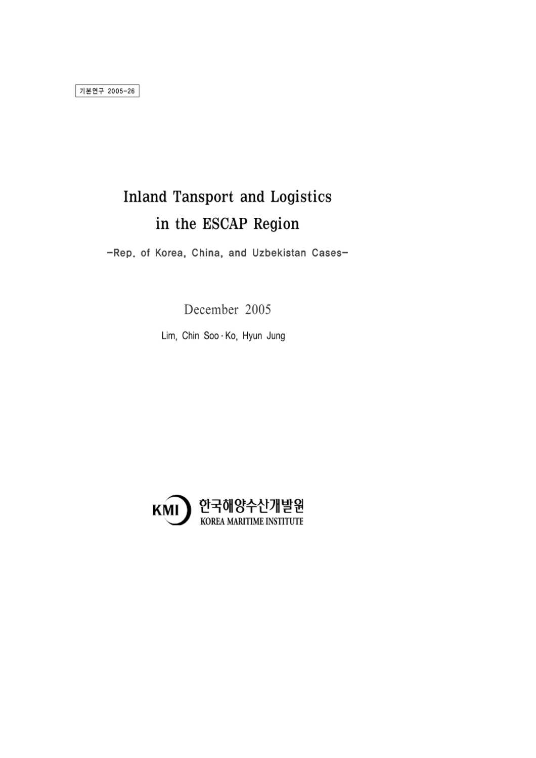 Inland Transport and Logistics in the ESCAP Region