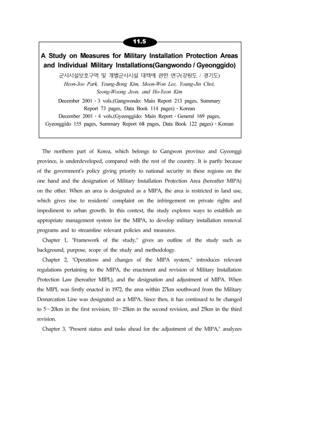 A Study on Measures for Military Installation Protection Areas and ...