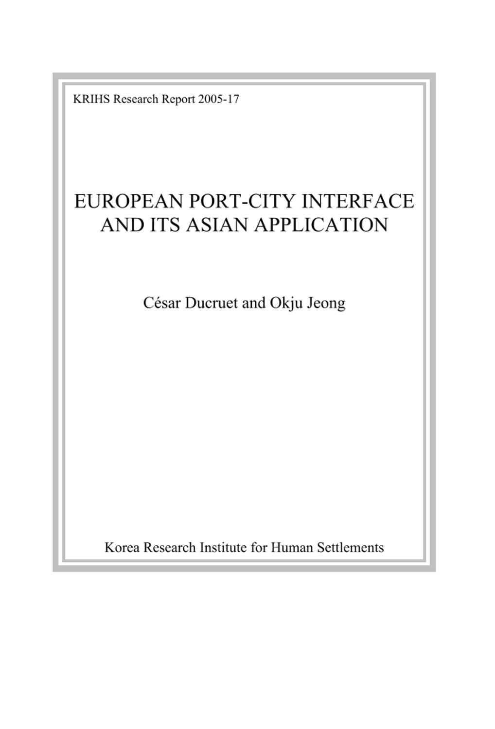 European port-city interface and its Asian application