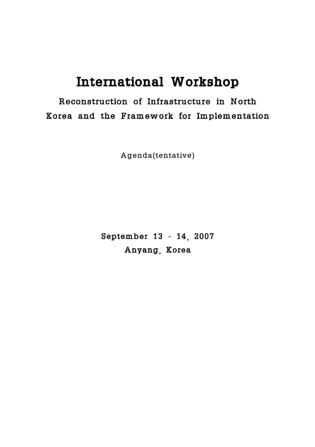 Reconstruction of Infrastructure in North Korea and the Framework for ...
