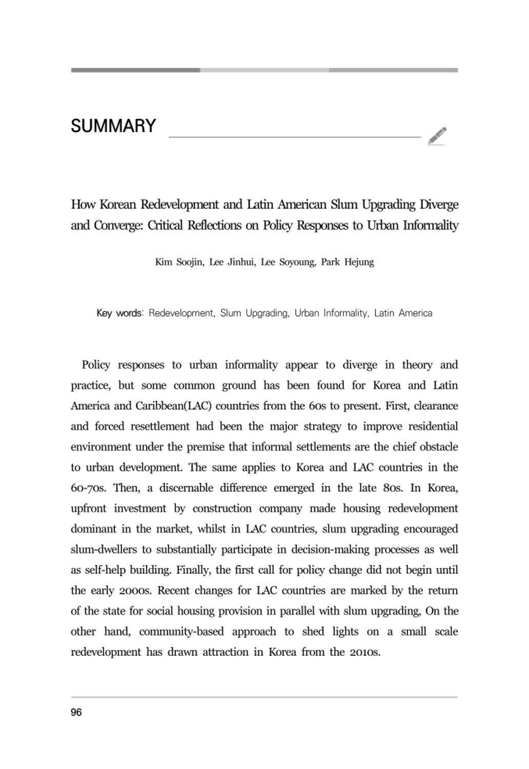 How Korean Redevelopment and Latin American Slum Upgrading Diverge and ...
